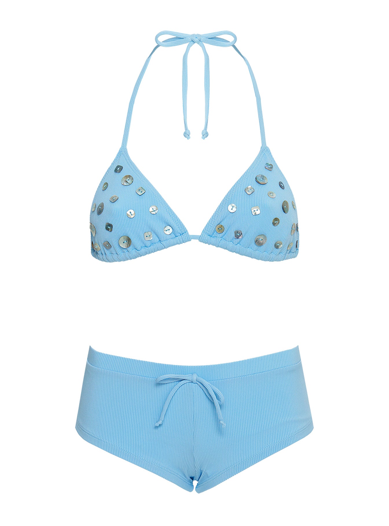 Jennee Micro Swim Shorts Blue | Princess Polly
