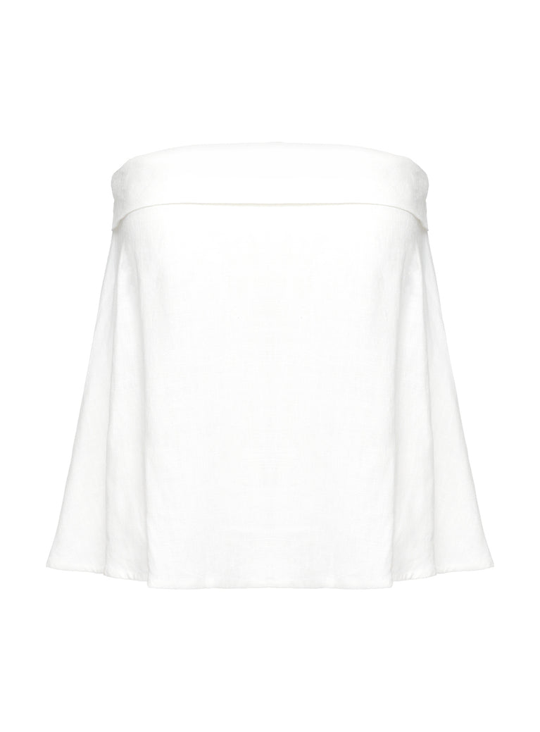 Ethel Strapless Linen Top White | Princess Polly USA