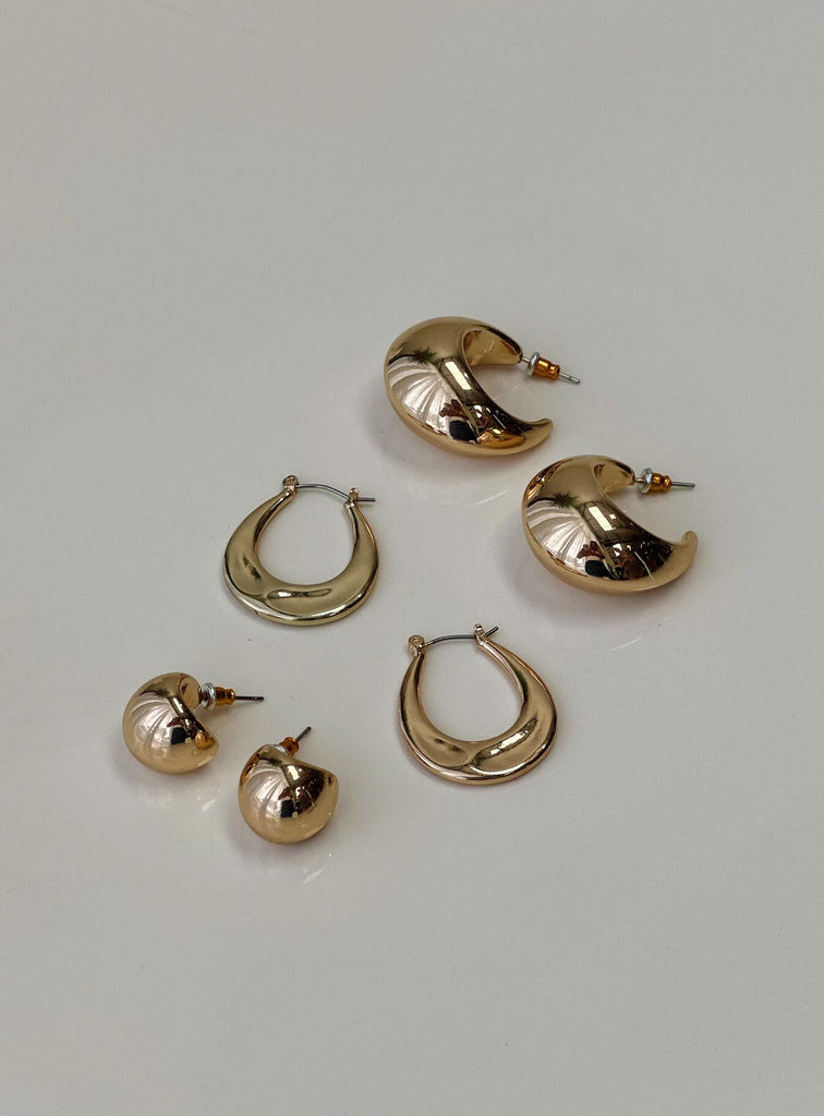 For The Weekend Earring Pack Gold | Princess Polly