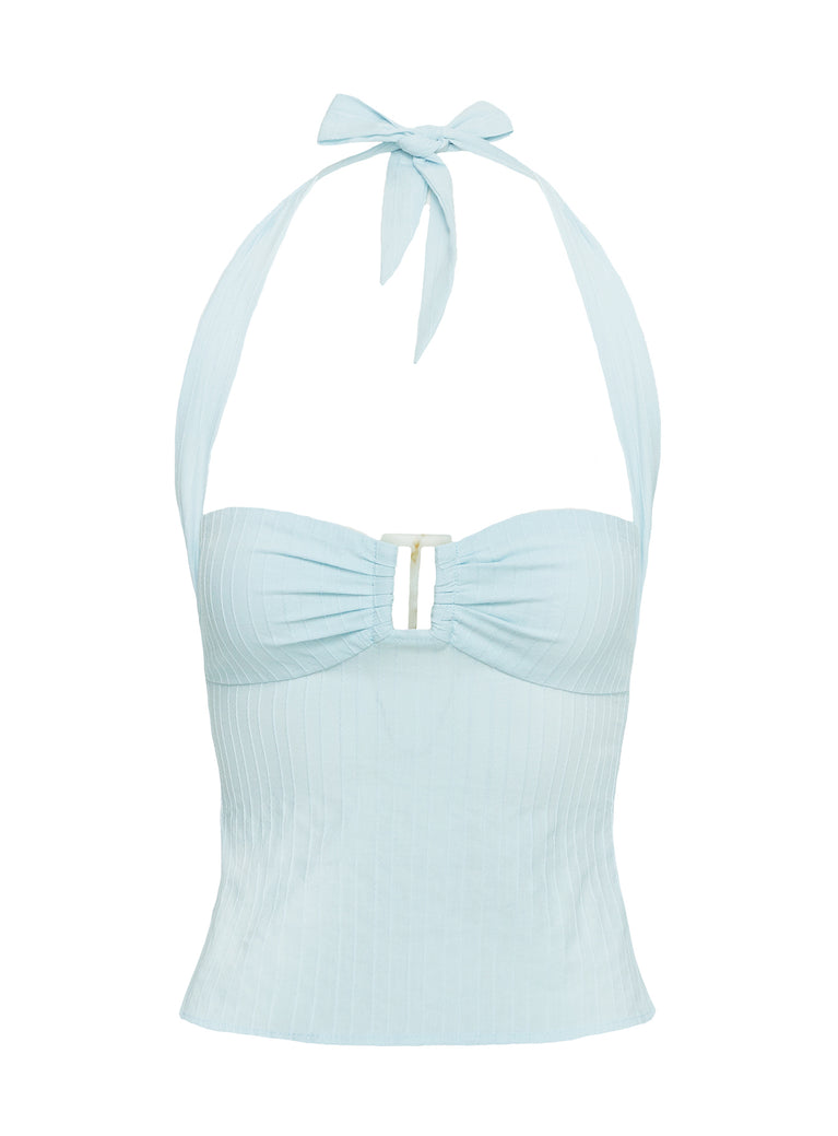 Isabetta Halter Top Aqua | Princess Polly USA