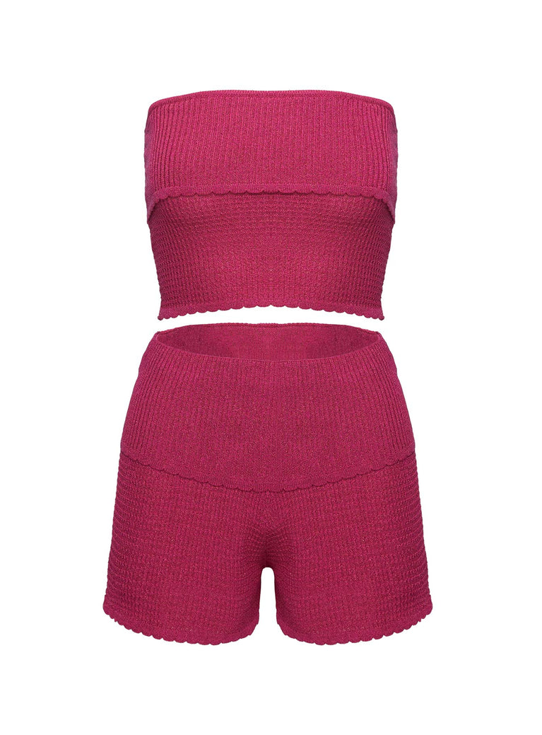 Kaelee Glitter Knit Set Pink | Princess Polly USA