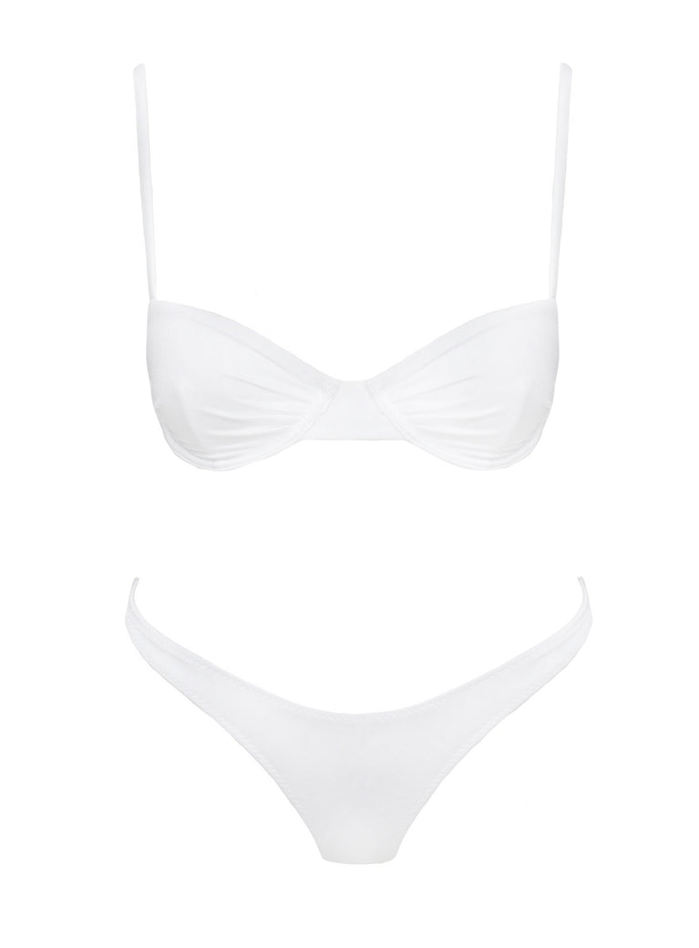 Sadley Underwire Shine Bikini Top White | Princess Polly USA