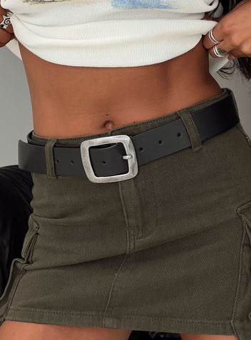 So American Belt Black / Silver | Princess Polly