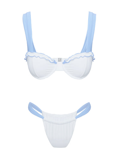 This Summer Underwire Bikini Top Blue / White | Princess Polly USA