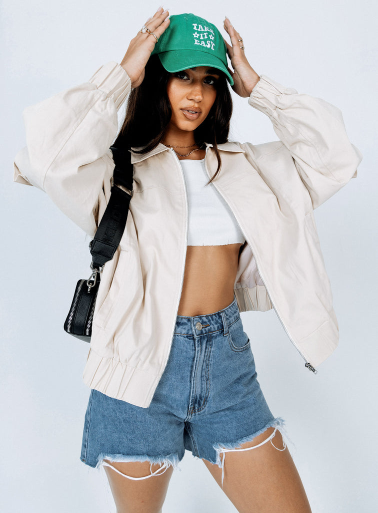 Saxon Dad Jacket Beige | Princess Polly USA