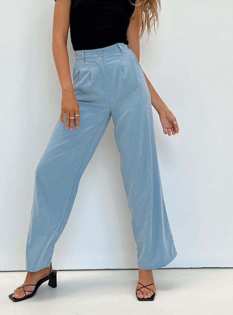Archer Pants Dusty Blue | Princess Polly