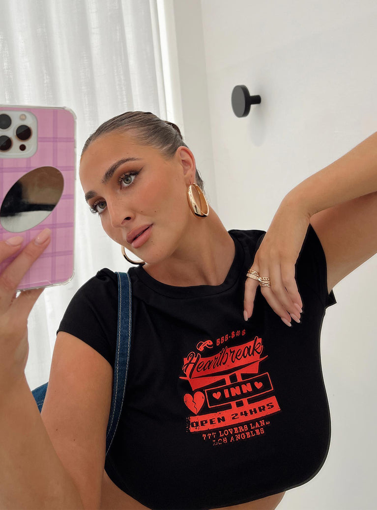 Heartbreak Tee Black | Princess Polly USA