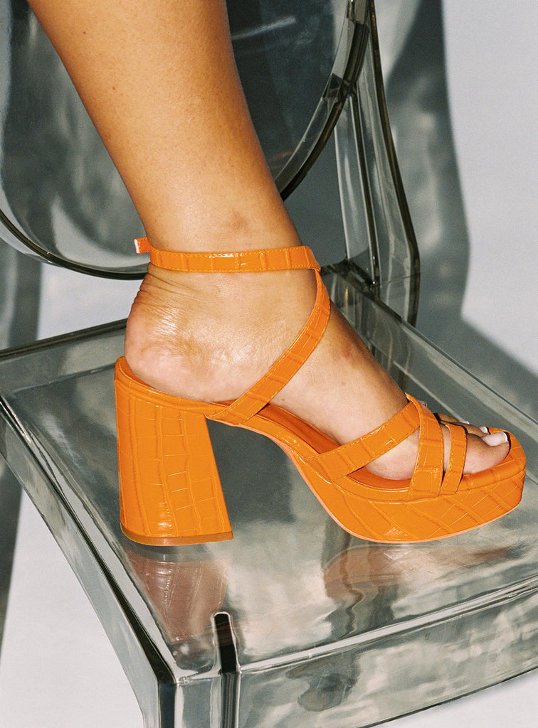Caprice Heels Orange | Princess Polly