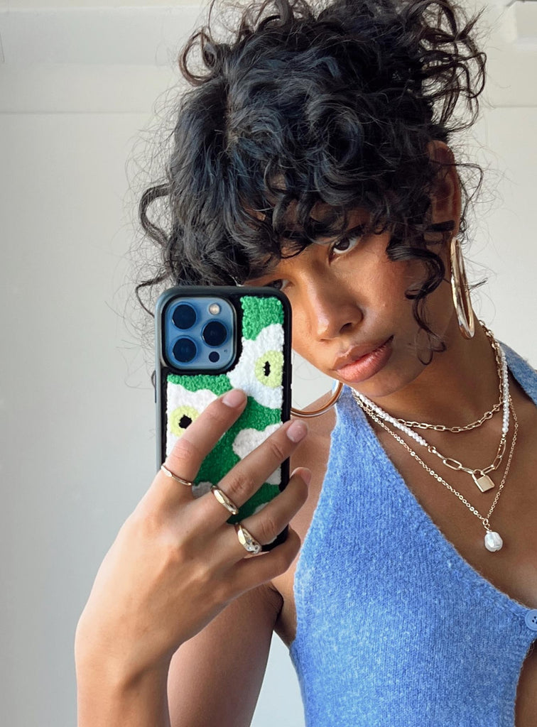 Azul Flower Textured iPhone Case Green Multi | Princess Polly