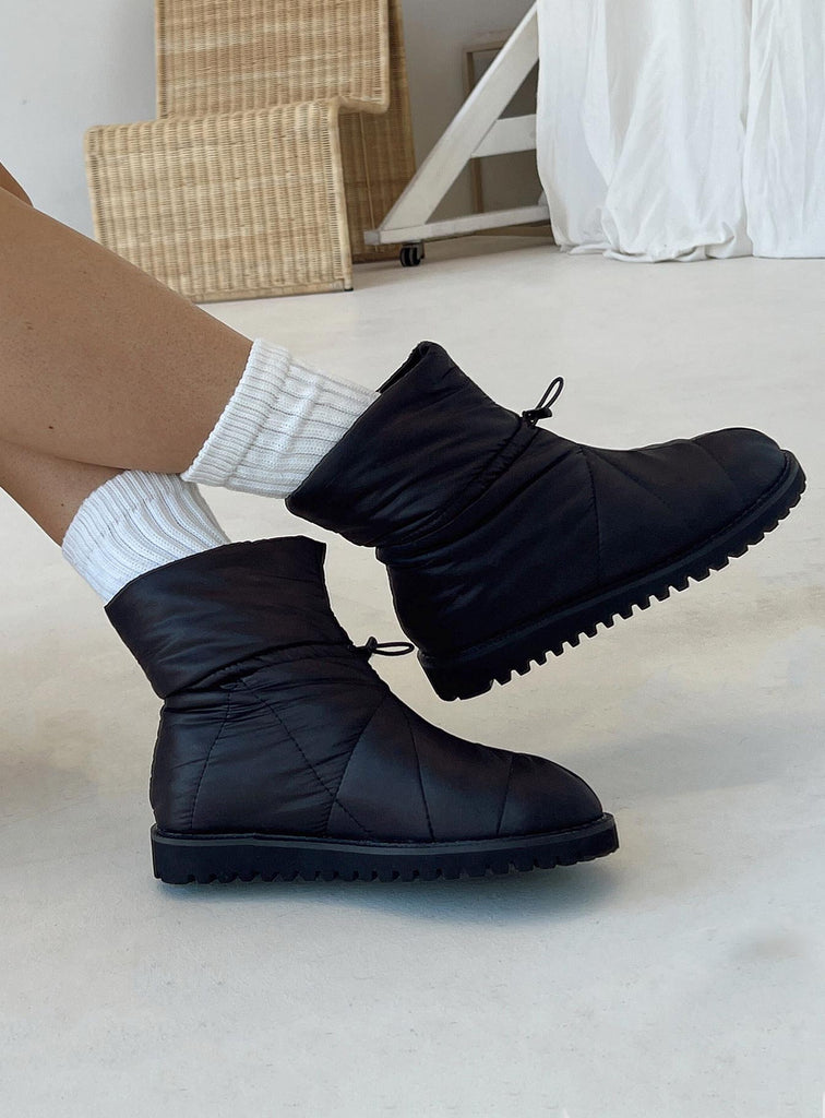 Higgins Quilted Ankle Boots Black | Princess Polly