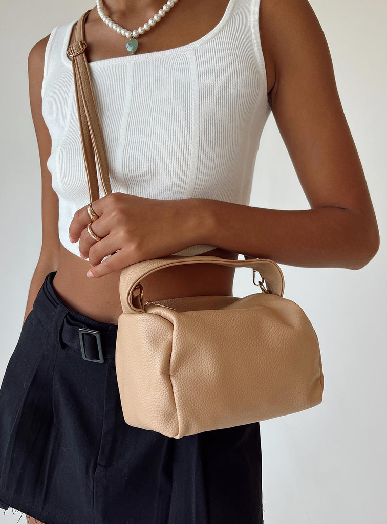 Knox Top Handle Bag Beige | Princess Polly