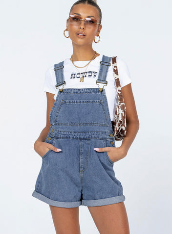 Kacey Overalls Blue Denim | Princess Polly USA
