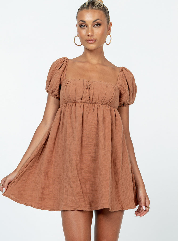 Let's Dance Mini Dress Brown | Princess Polly
