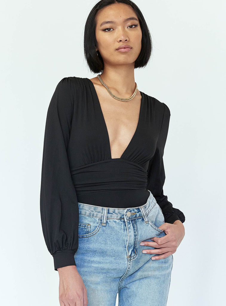 Jude Long Sleeve Bodysuit Black | Princess Polly USA