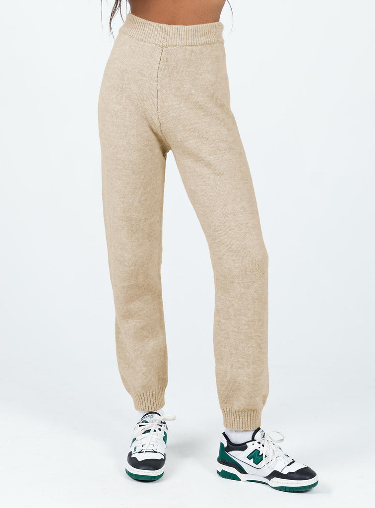 Waite Knit Pants Beige | Princess Polly