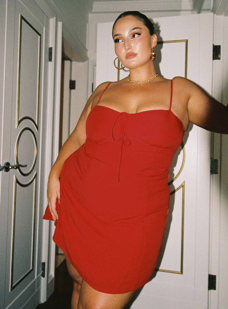 Dare Devil Mini Dress Red Curve | Princess Polly