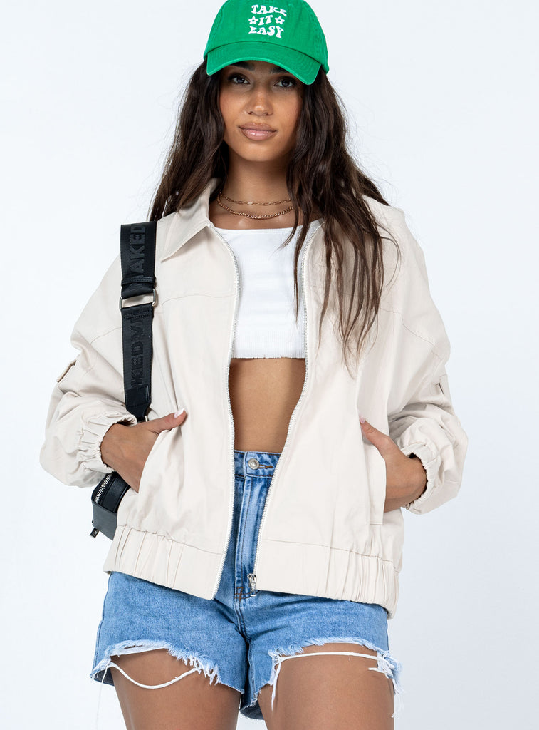 Saxon Dad Jacket Beige | Princess Polly USA