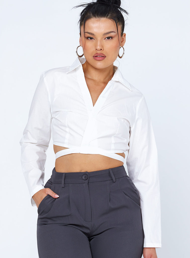 Philipa Long Sleeve Top White | Princess Polly USA