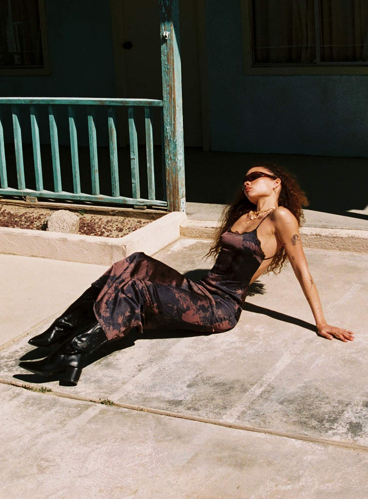 Charlow Maxi Dress Black / Brown | Princess Polly