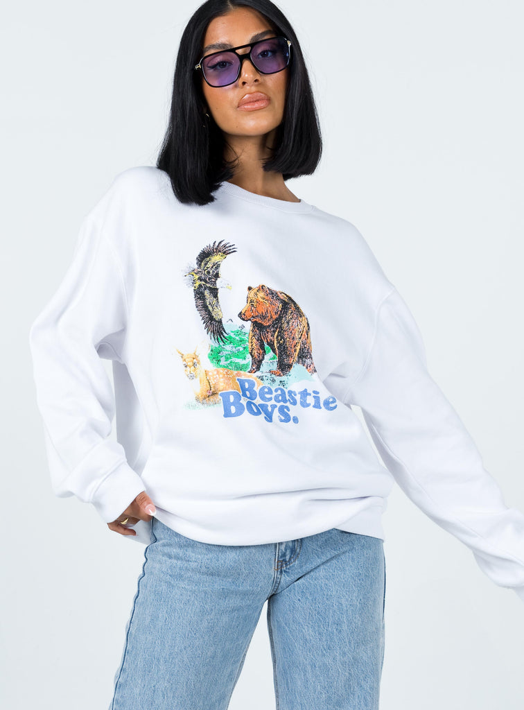 Beastie Boys Sweater White | Princess Polly