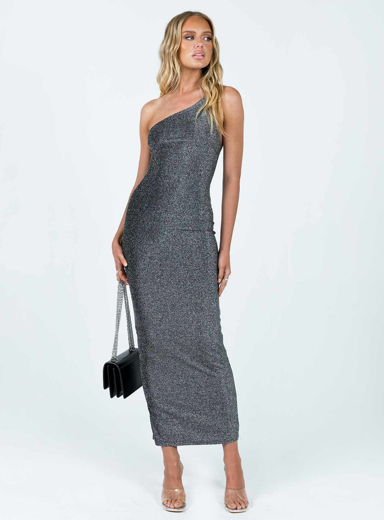 Vee Midi Dress Grey | Princess Polly