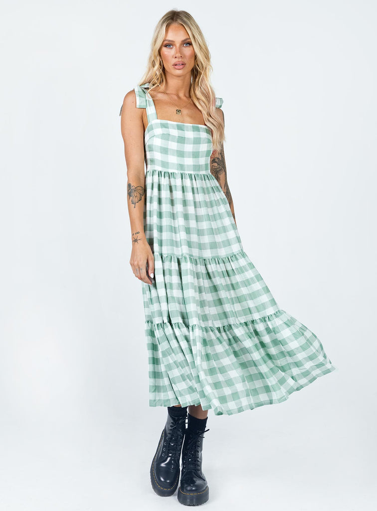 Rae Midi Dress Green | Princess Polly