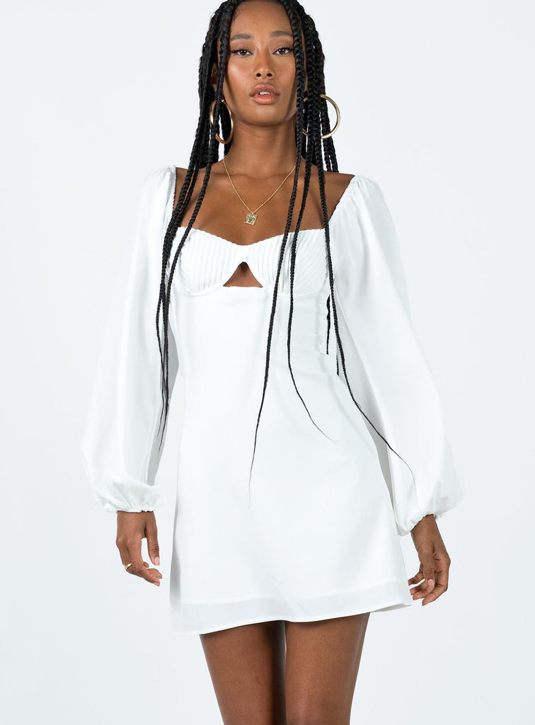 Marilee Long Sleeve Mini Dress White | Princess Polly USA