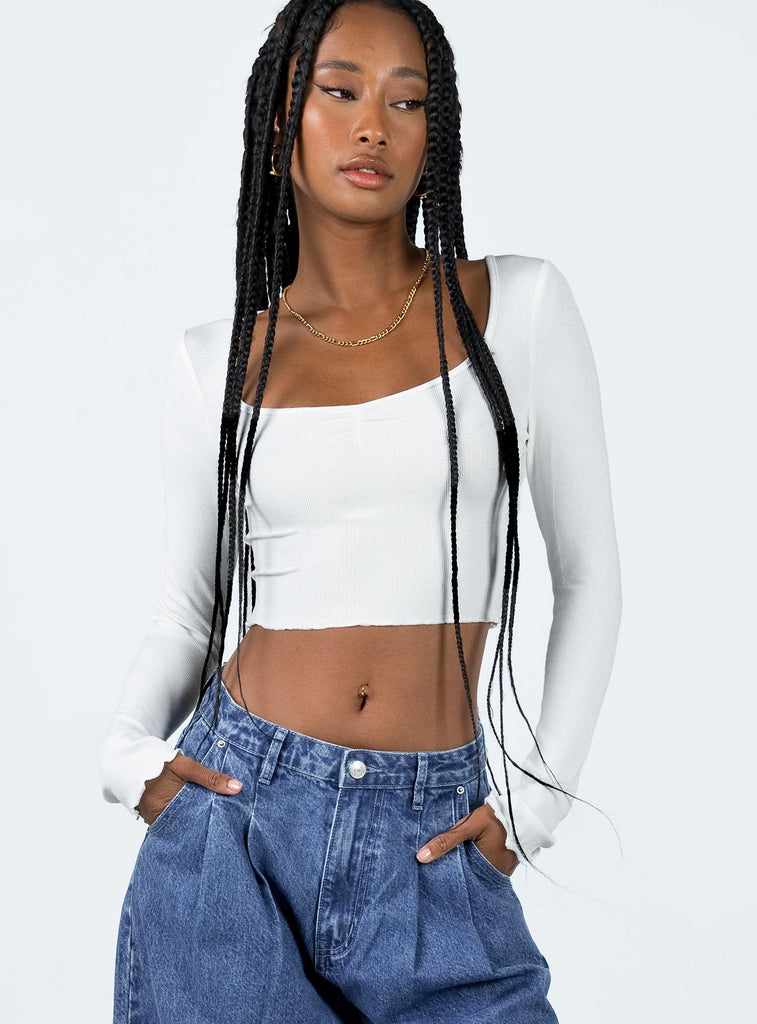 Corley Long Sleeve Top White | Princess Polly