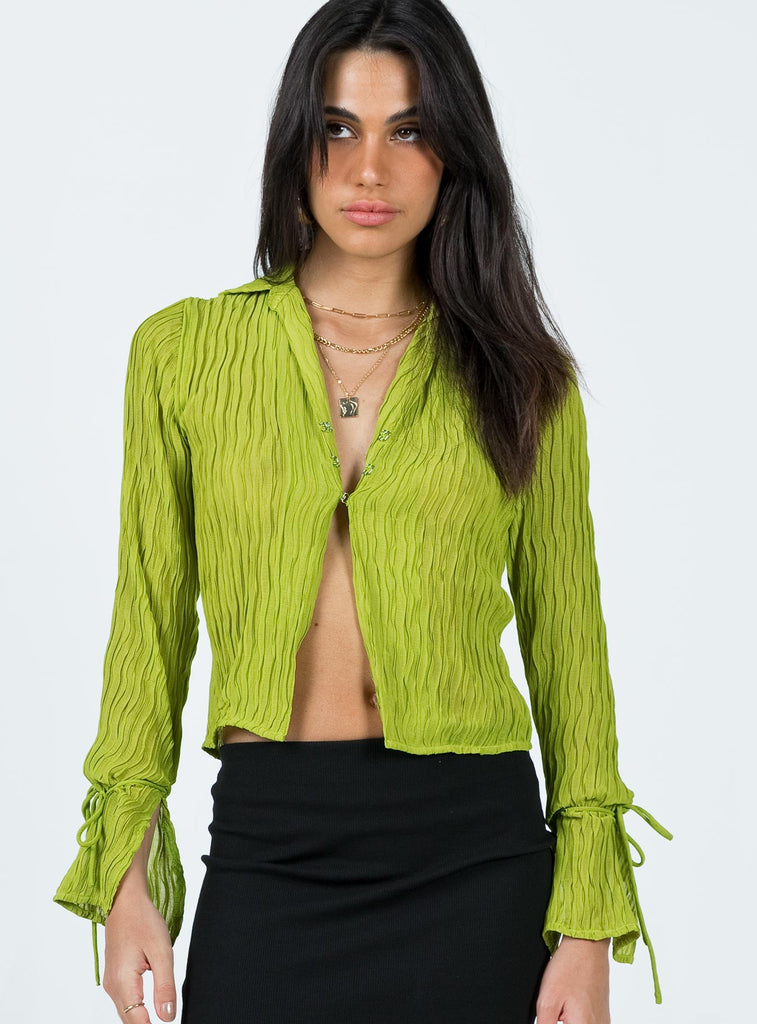 Aluna Shirt Green | Princess Polly