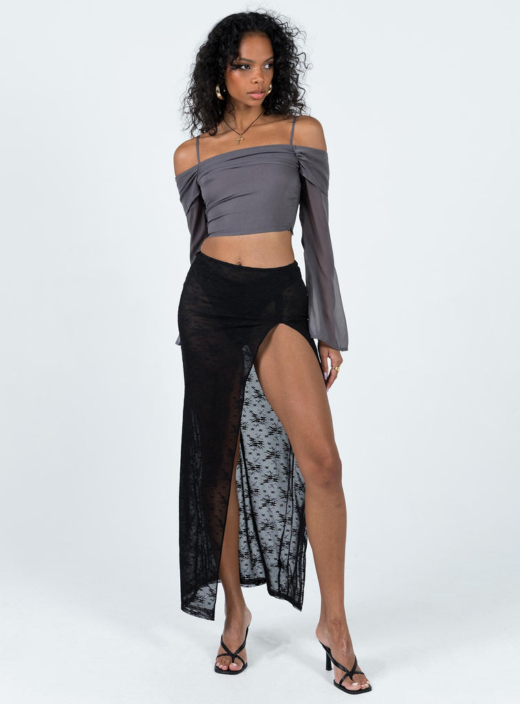 Uno Maxi Skirt Licorice | Princess Polly