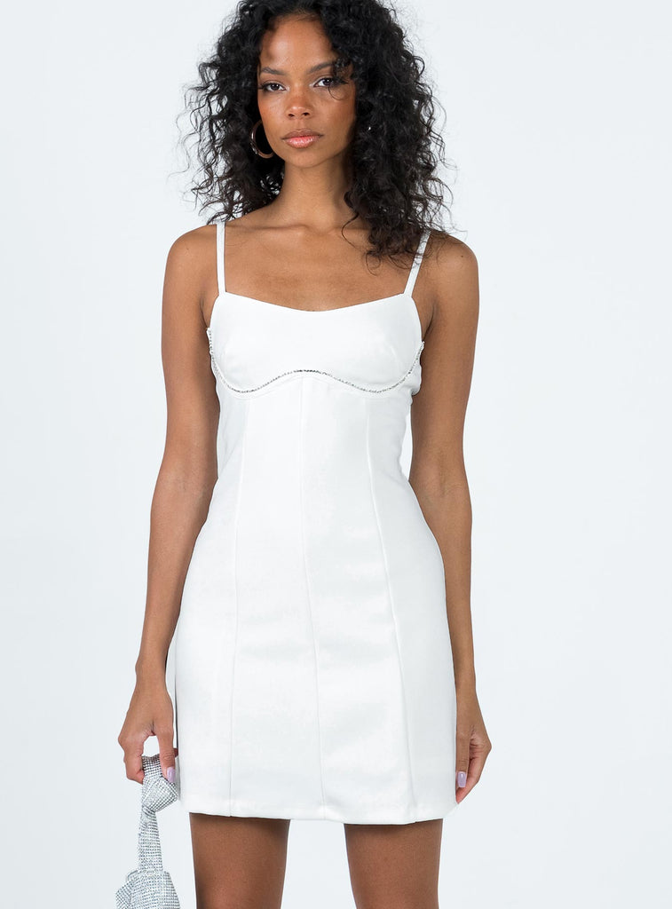 Lunara Mini Dress White | Princess Polly