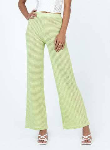 Santa Monica Knit Pants Green | Princess Polly