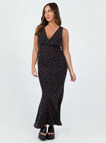 Garrick Maxi Dress Black / Red | Princess Polly