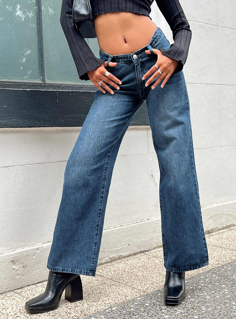 Karol V-waist Jeans Dark Wash Denim | Princess Polly