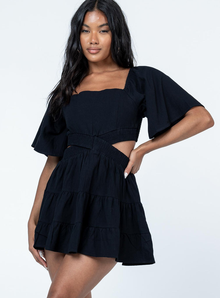 Dark Star Mini Dress Black | Princess Polly