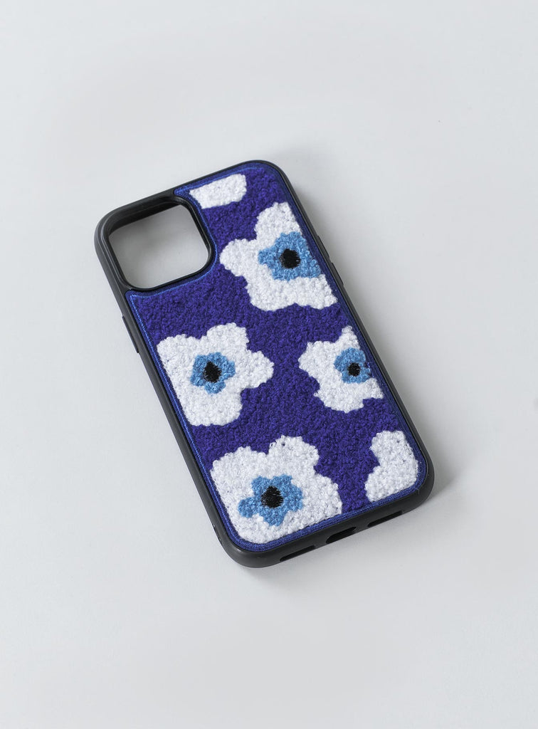 Azul Flower Textured iPhone Case Blue Multi | Princess Polly