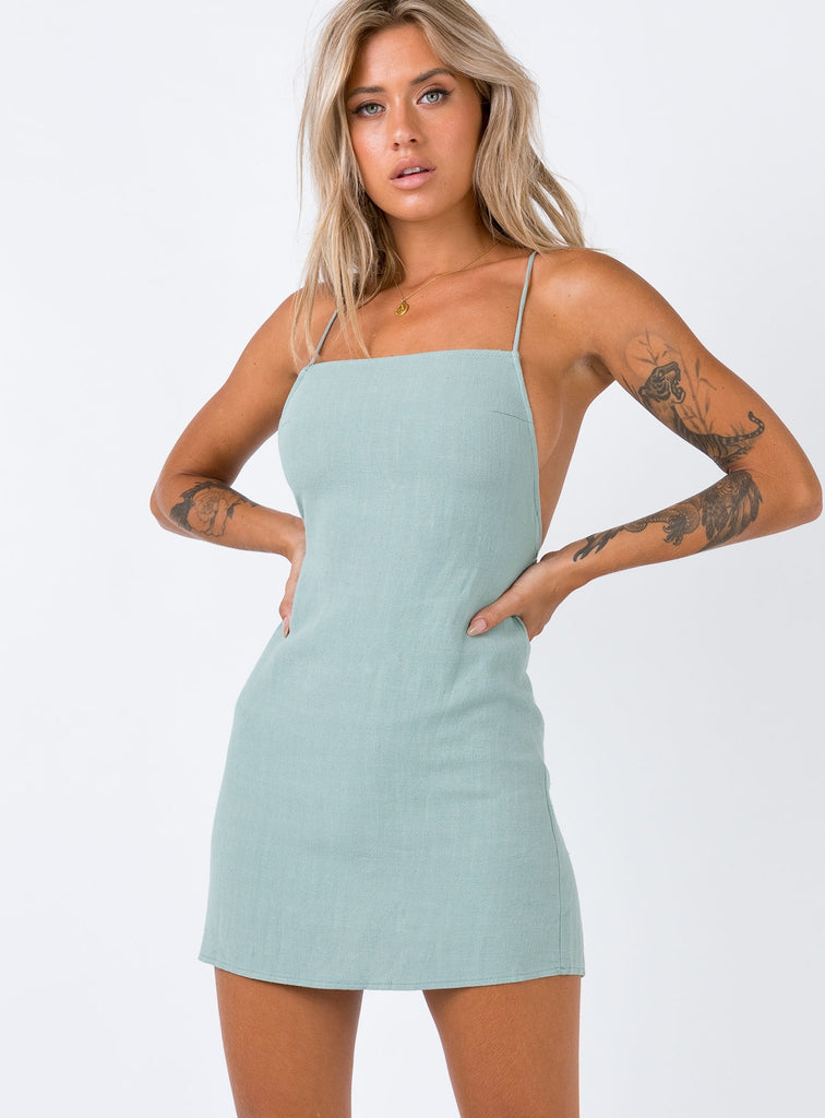 Sinclair Mini Dress Sage | Princess Polly