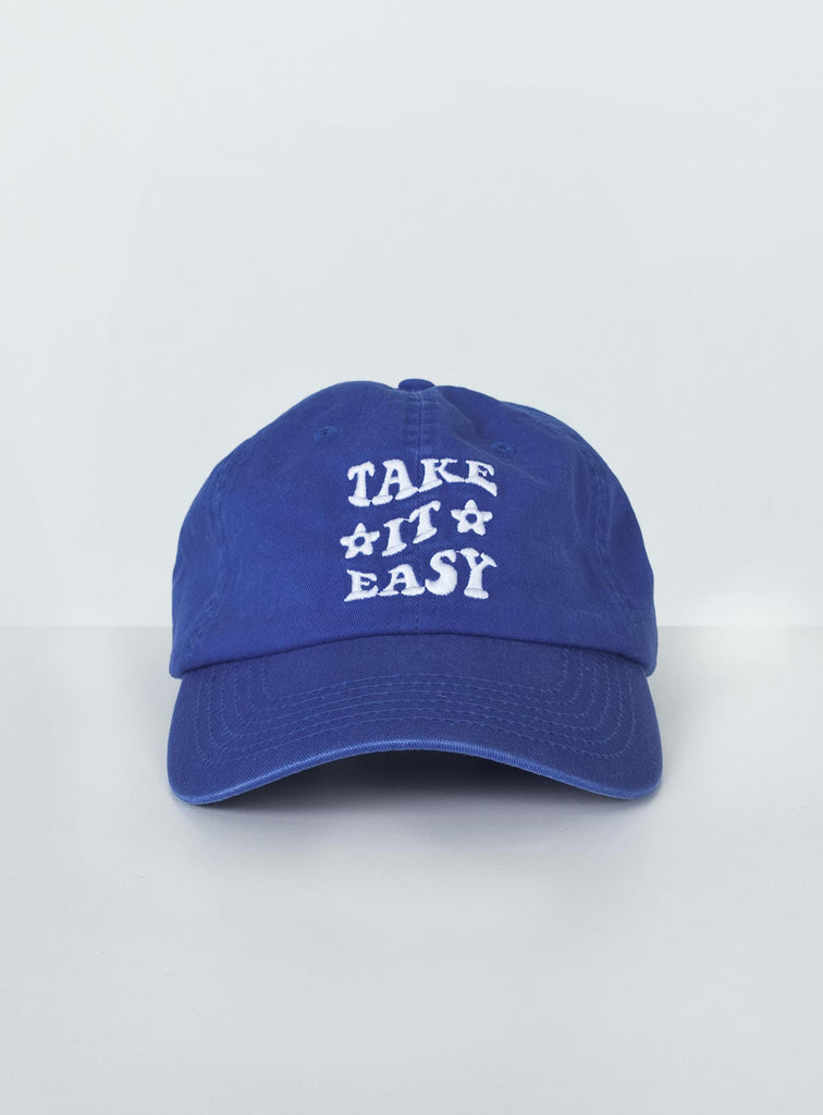 Take It Easy Dad Cap Blue | Princess Polly