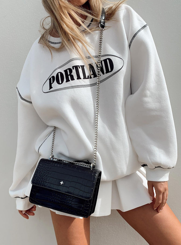 Peta & Jain Lissy Black Croc / Silver | Princess Polly