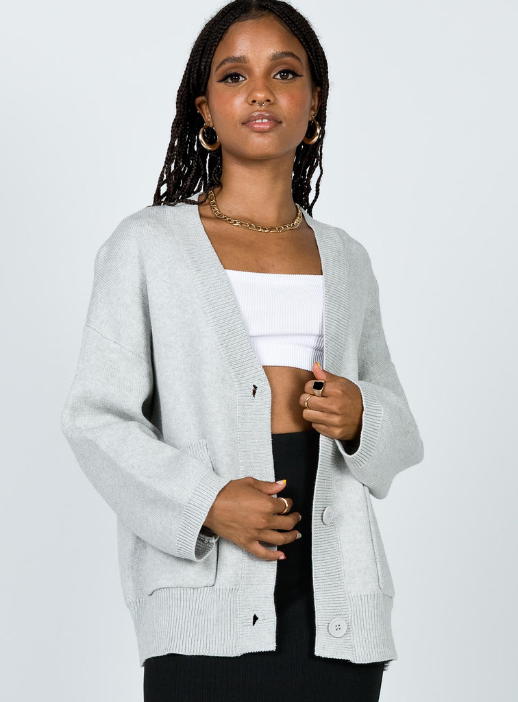 Burke Cardigan Grey | Princess Polly