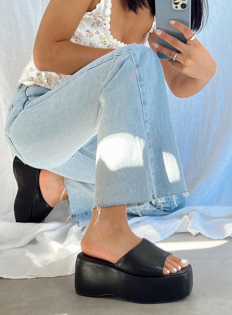 Zimmer Platform Sandals Black | Princess Polly