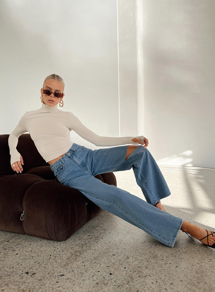 Sevina Wide Leg Denim Jeans Mid Wash | Princess Polly