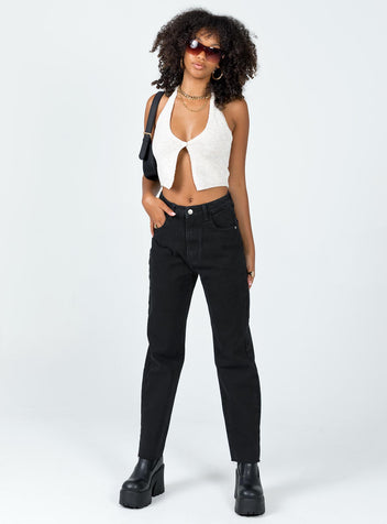 Harrow Straight Leg Denim Jeans Black | Princess Polly USA