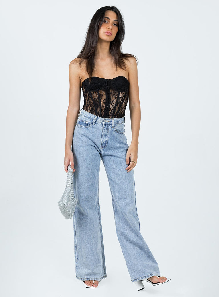 Rafferty Strapless Bodysuit Black | Princess Polly USA