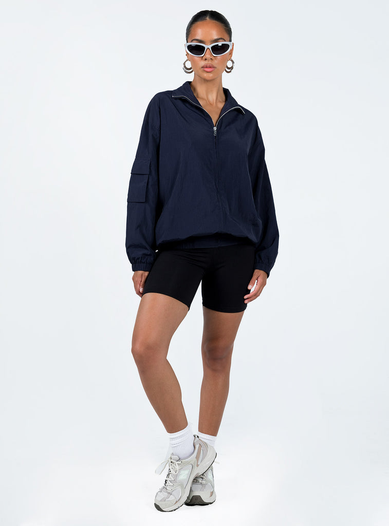 Posca Zip Up Jacket Navy | Princess Polly
