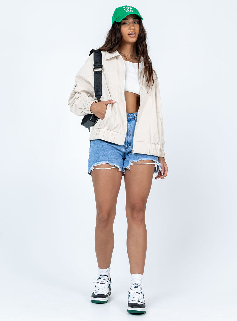 Saxon Dad Jacket Beige | Princess Polly USA