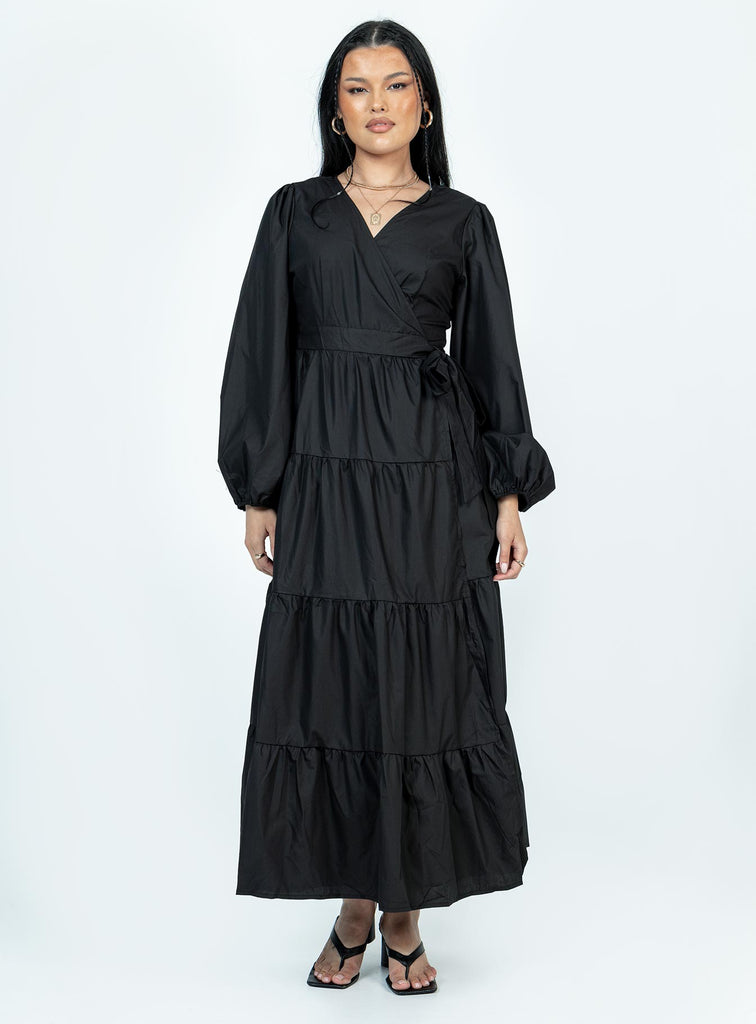 Helima Maxi Dress Black | Princess Polly