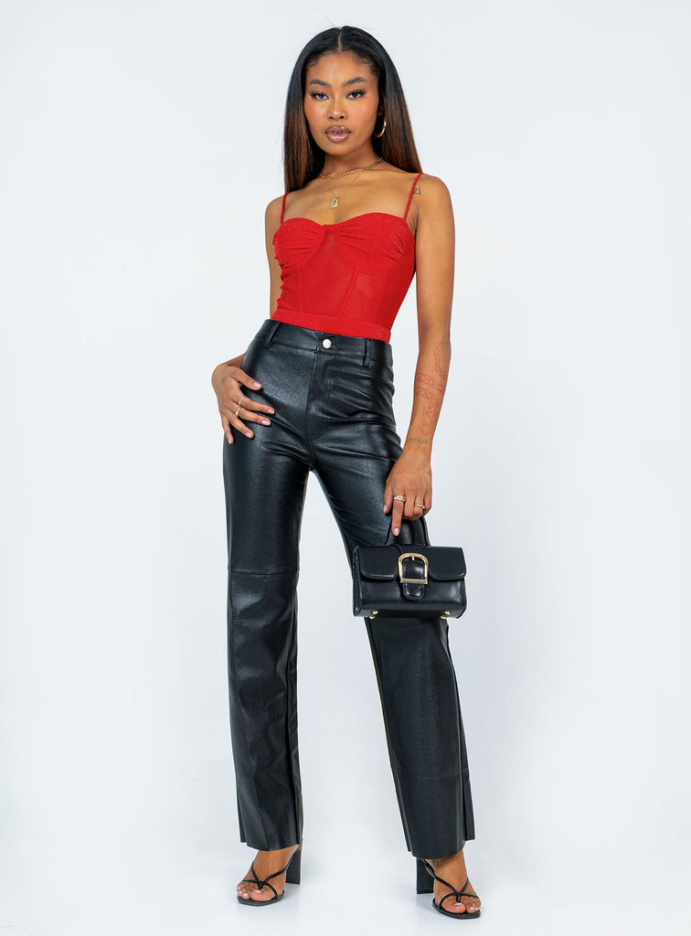 Triston Bodysuit Red | Princess Polly