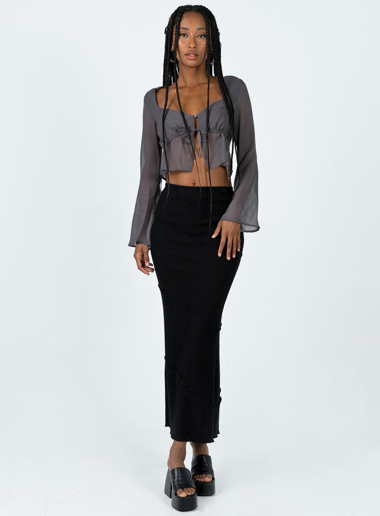 Kenney Long Sleeve Top Grey | Princess Polly