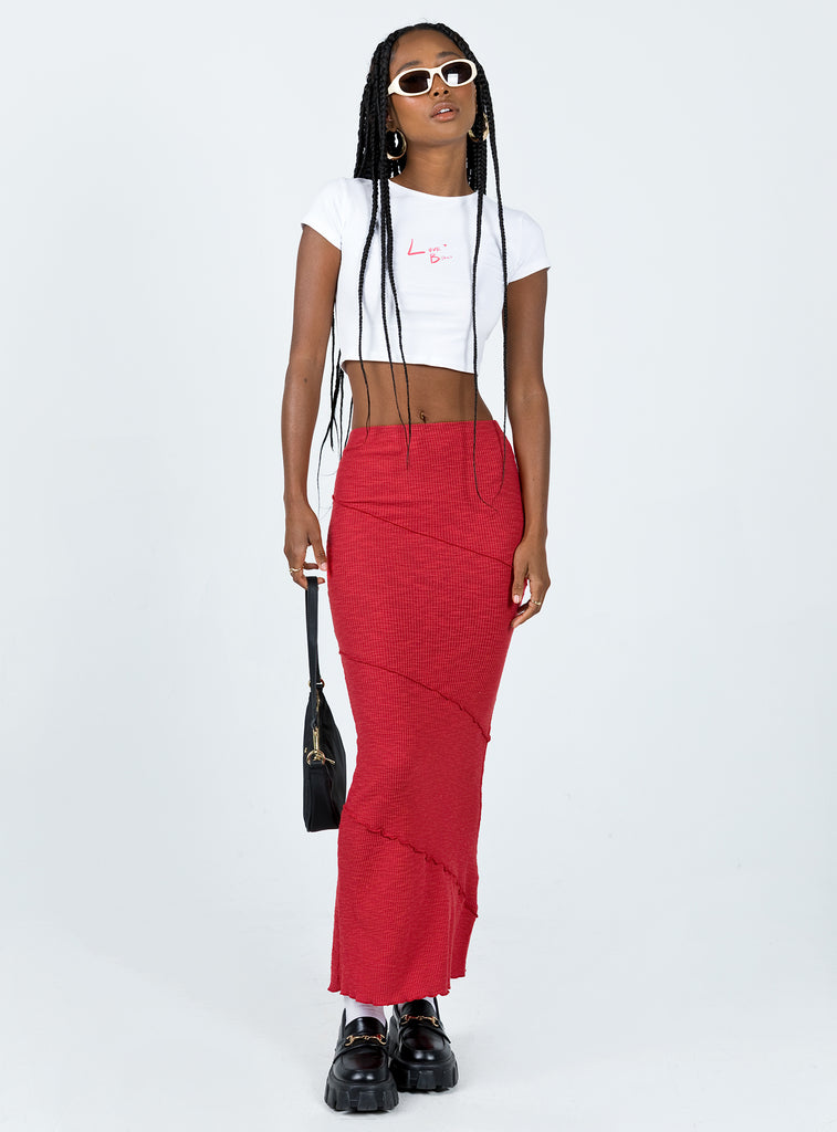 Oscar Maxi Skirt Red | Princess Polly